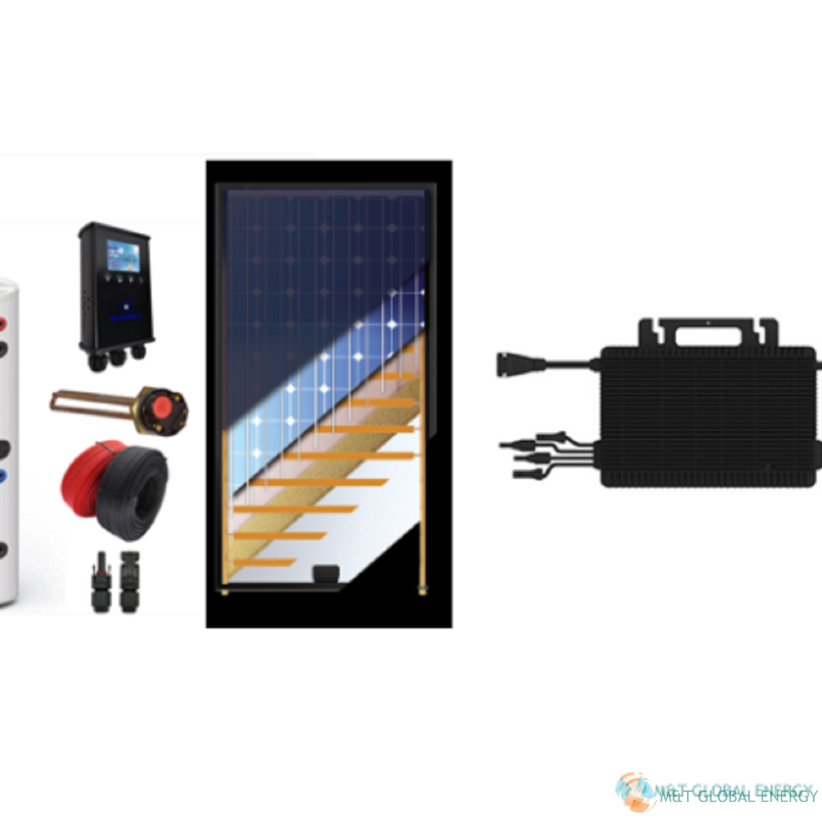 PV Kit 4 X 540 2160Wp Incl 2 X 300l Solartherm 2 0 PV controlled Hot
